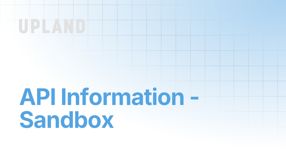 API Information - Sandbox | Developers API